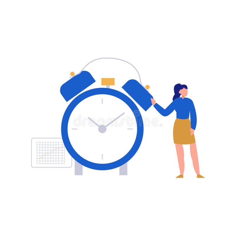 The Girl is Standing Near Stopwatch Stock Illustration - Illustration ...