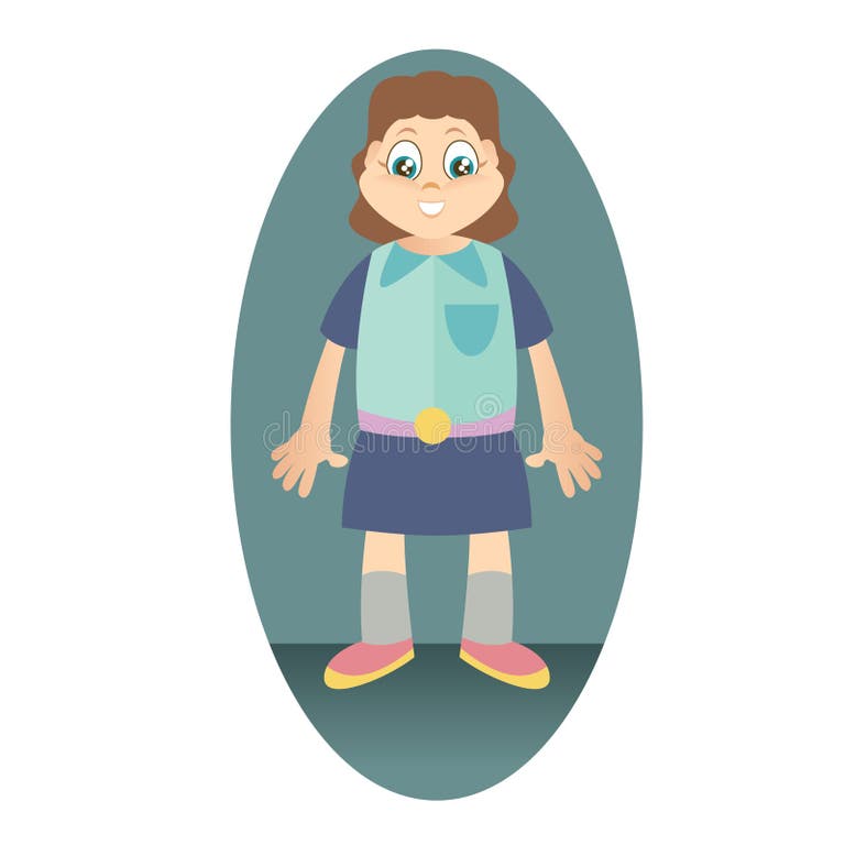 Girl Standing. Vector Illustration Decorative Design Stock Vector ...