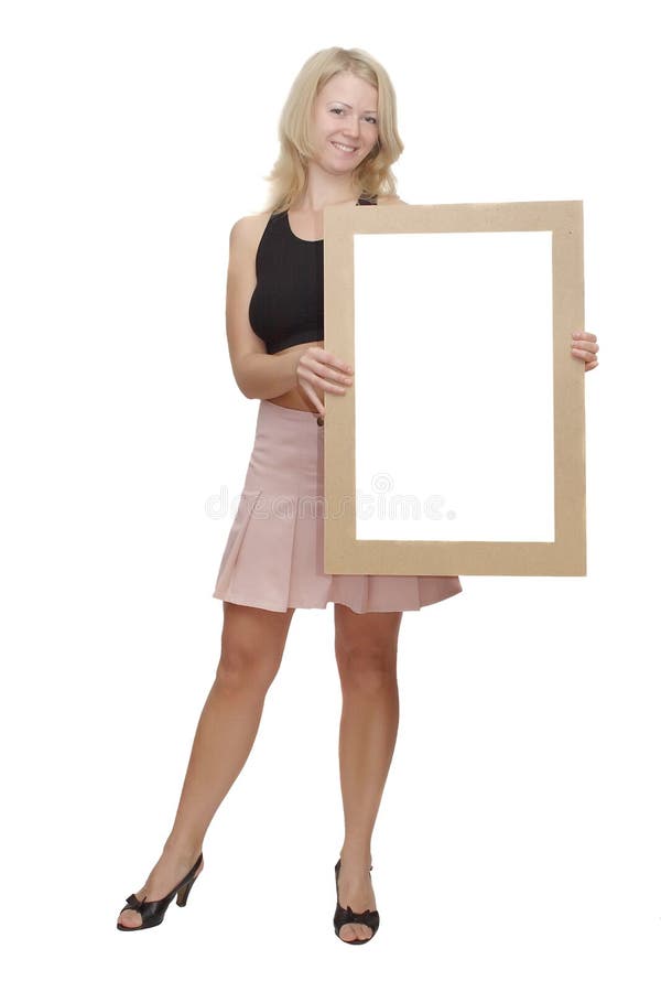 801 Blonde Girl Holding Frame Stock Photos - Free & Royalty-Free Stock ...