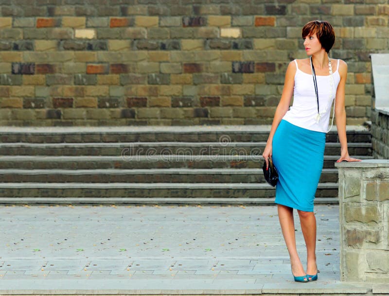 Girl at steps stock image. Image of stone, costs, beautiful - 15752643