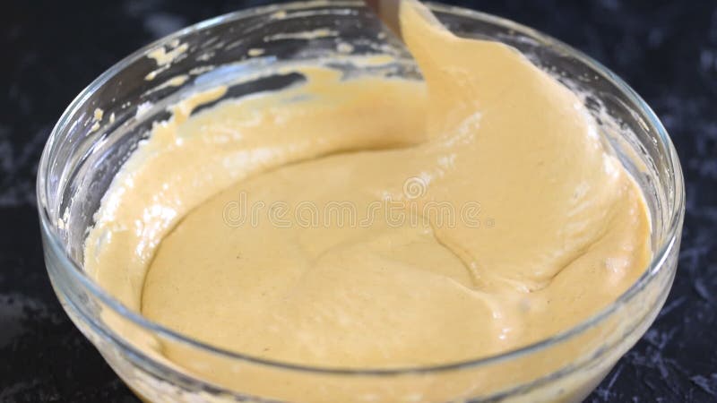 Girl Stirring Batter for Cake. Close-up. Stock Footage - Video of mixer ...