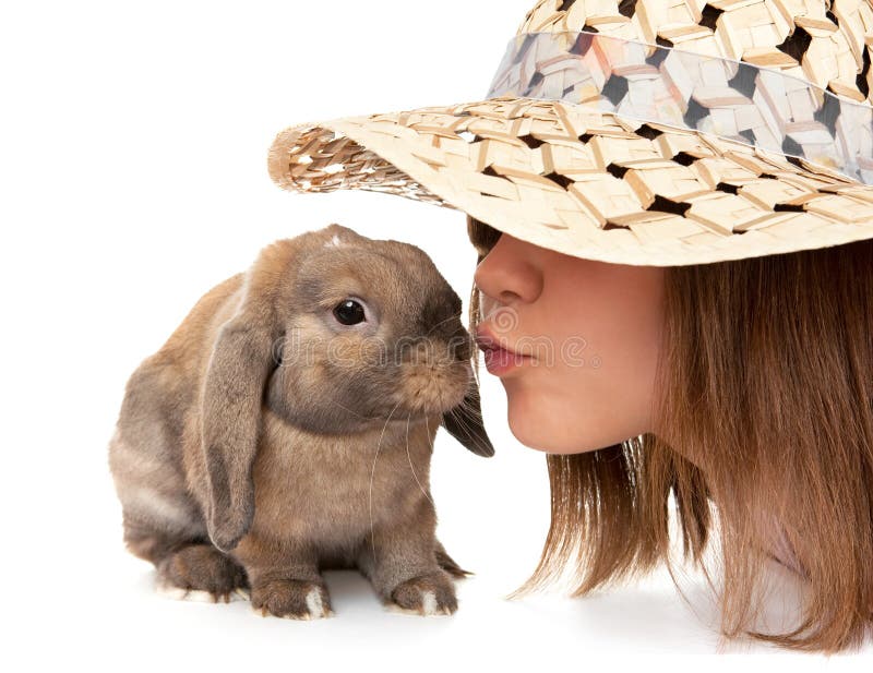 Girl with rabbit stock photo. Image of teen, portrait - 11572736