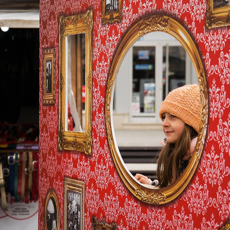 Girl and the Street Frame for Photography Stock Photo - Image of house ...