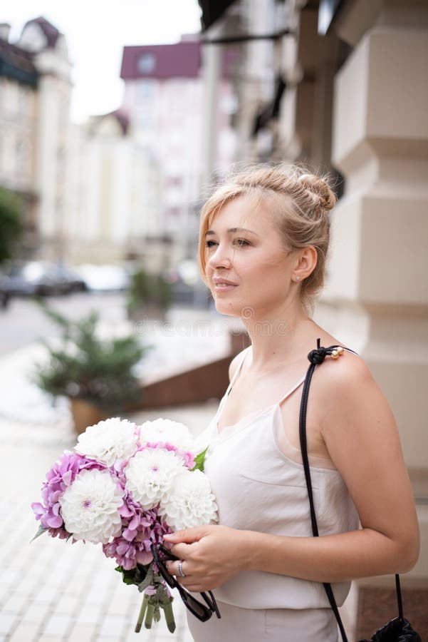 Girl on the Street Waiting for a Guy Stock Image - Image of ceremony ...