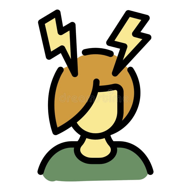 Girl Stress Icon Color Outline Vector Stock Vector - Illustration of ...