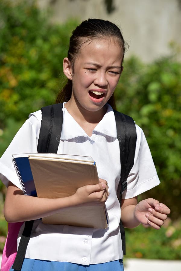 A Girl Student and Anger stock image. Image of college - 232903117