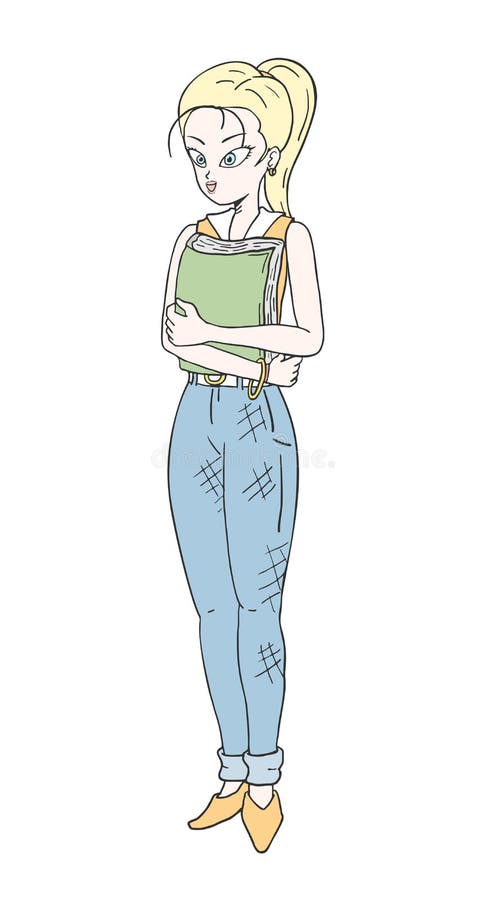 Girl student draw stock vector. Illustration of portrait - 269369418