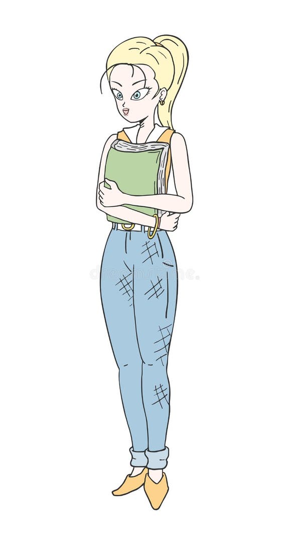 Girl student draw stock vector. Illustration of portrait - 269369418