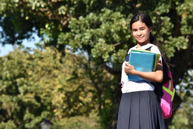A Girl Student and Happiness Stock Photo - Image of youth, juvenile ...