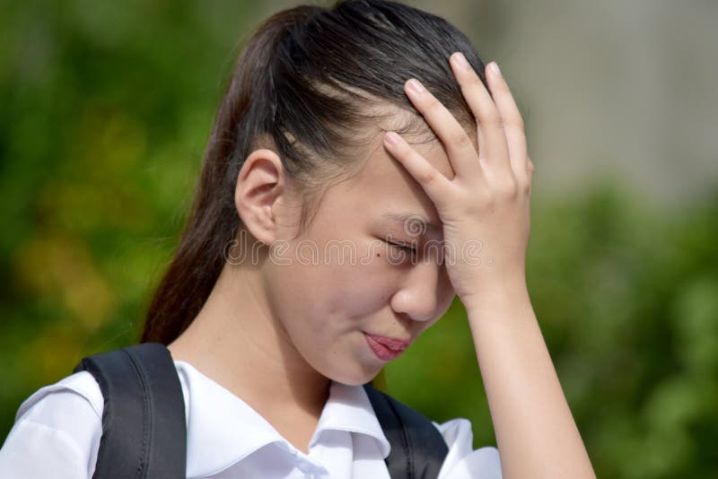 A Girl Student and Memory Loss Stock Image - Image of young, pretty ...
