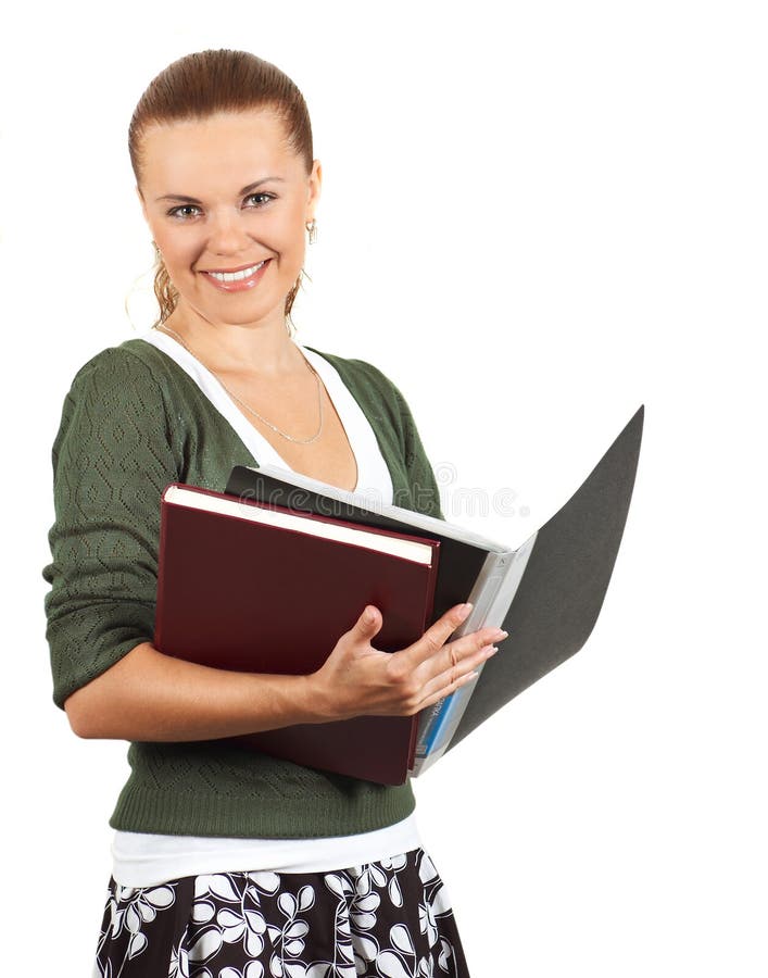 Girl the Student with the Open Book Stock Image - Image of wisdom, read ...