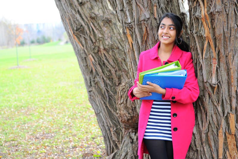 Girl student in outdoor stock photo. Image of school - 28571942