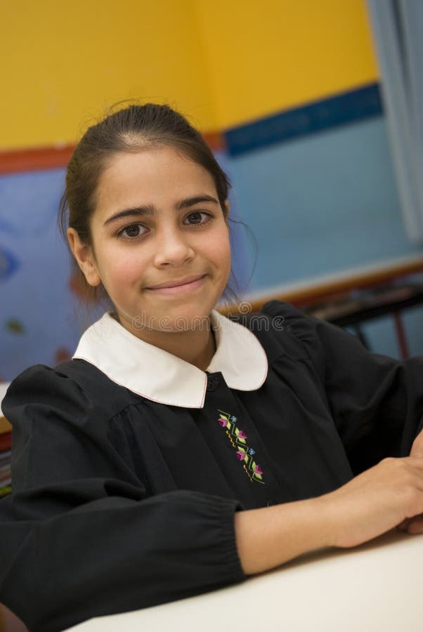 Girl Student in School Uniform Stock Image - Image of camera ...