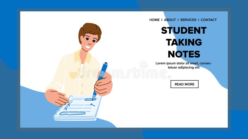 Girl Student Taking Notes Vector Stock Vector - Illustration of person ...