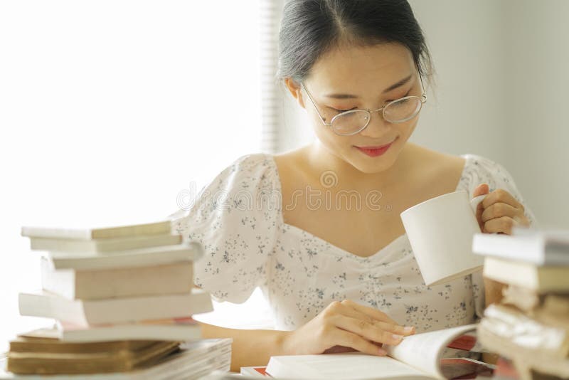A girl study at home stock image. Image of high, student - 162036061