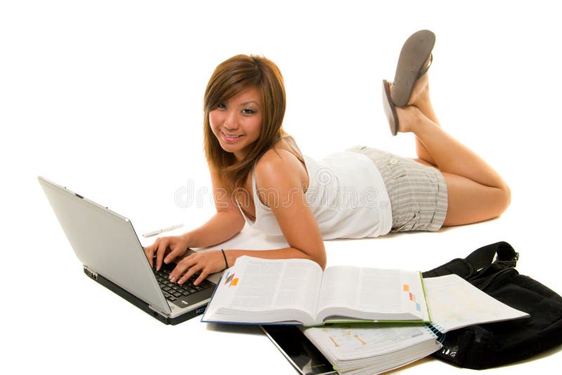 Girl Studying stock image. Image of books, learning, working - 2769187
