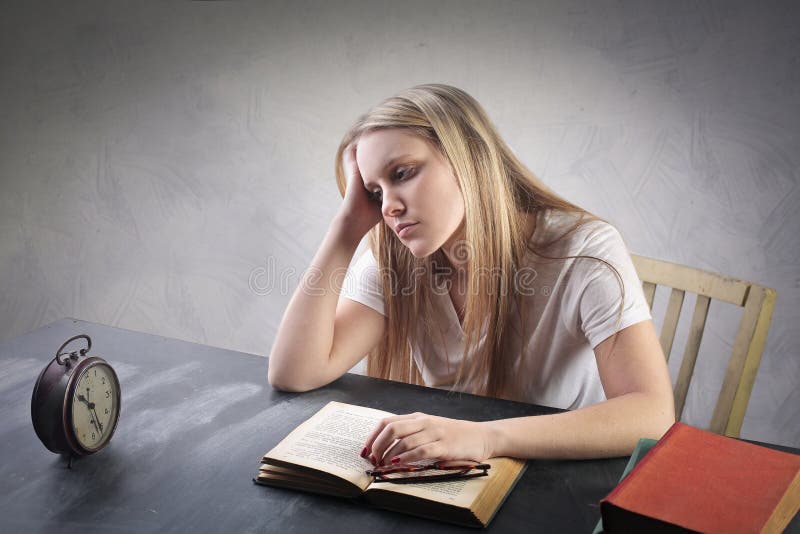 Boring study hour stock photo. Image of young, tired - 24093016