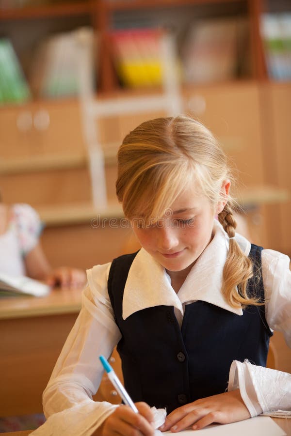 Girl is studying stock image. Image of beautiful, happy - 56621433