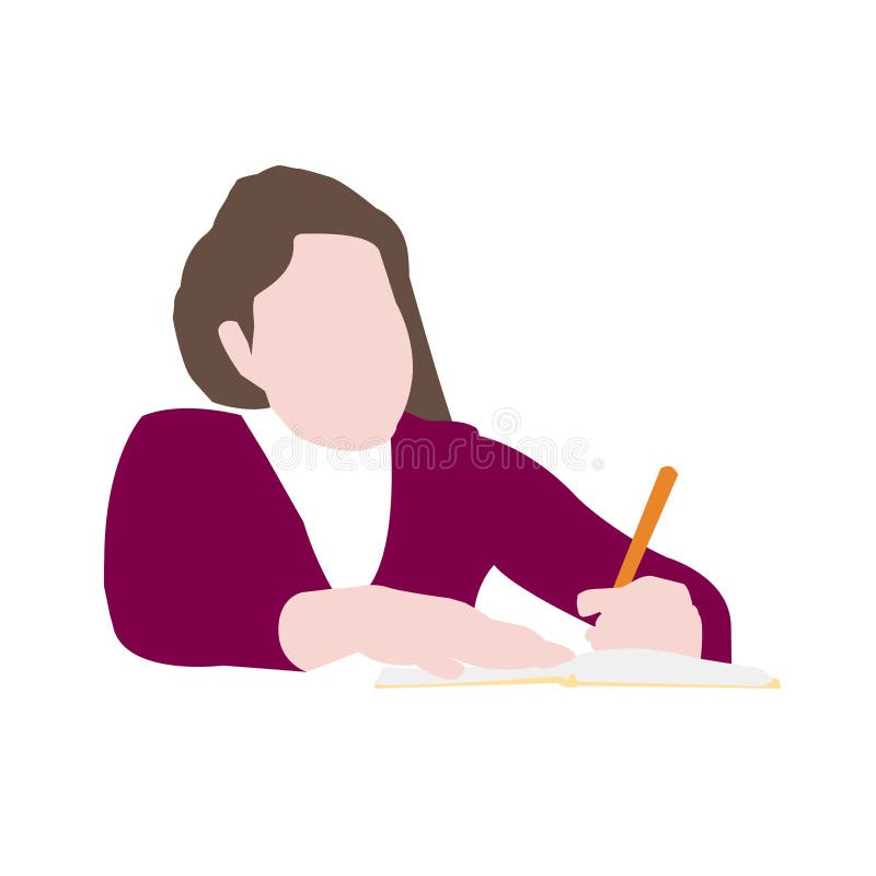 Girl Studying Stock Illustrations – 29,605 Girl Studying Stock ...