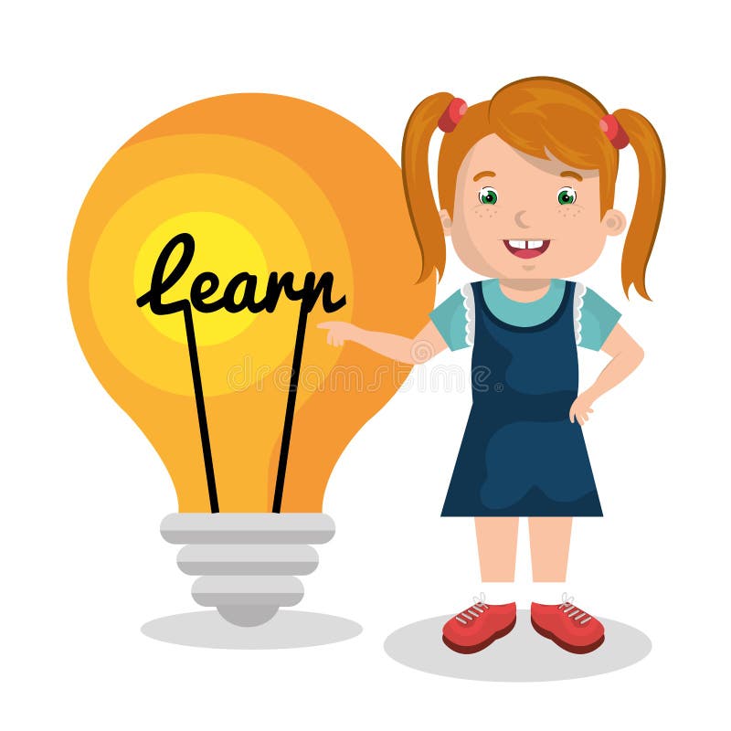 Girl Studying Isolated Icon Design Stock Illustration - Illustration of ...