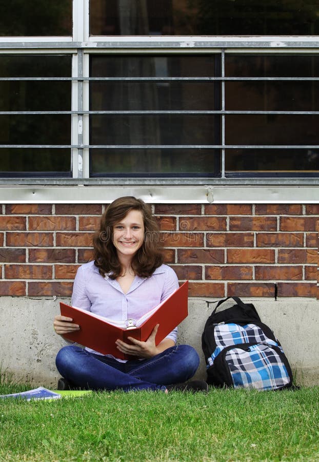 Student studying outside stock image. Image of concentrate - 27279493