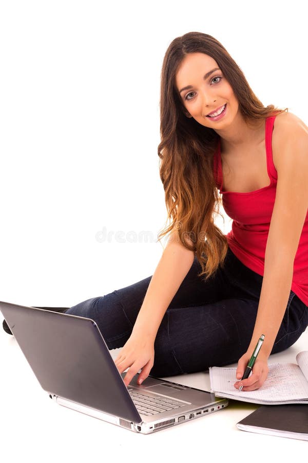 Girl studying stock image. Image of happiness, girl, friendly - 31387567