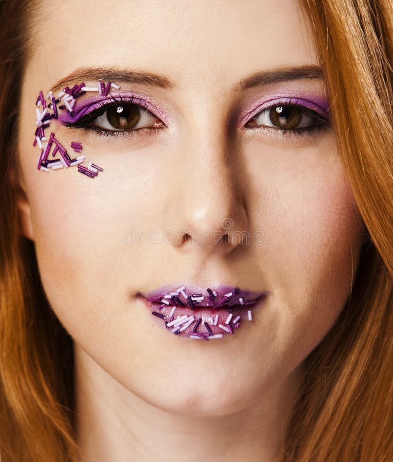 Girl with style make-up. stock photo. Image of fashion - 24421780