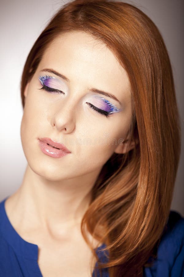 Girl with style make-up. stock image. Image of makeup - 25216495