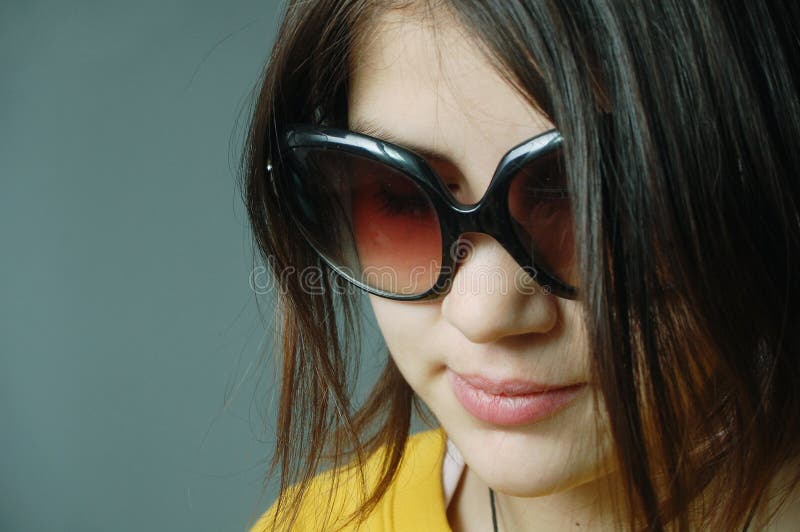 Girl with sunglasses stock photo. Image of people, sensual - 12743400