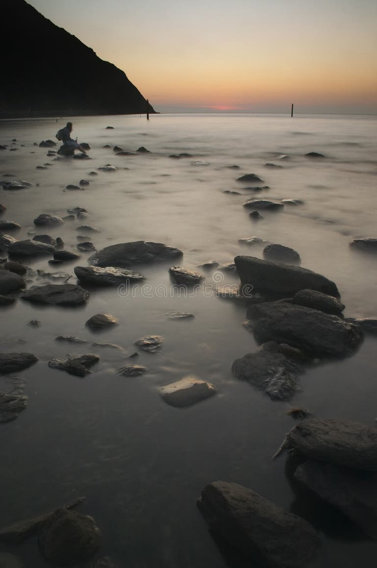 306 Alone Girl Sitting Beach Thinking Sunset Stock Photos - Free ...