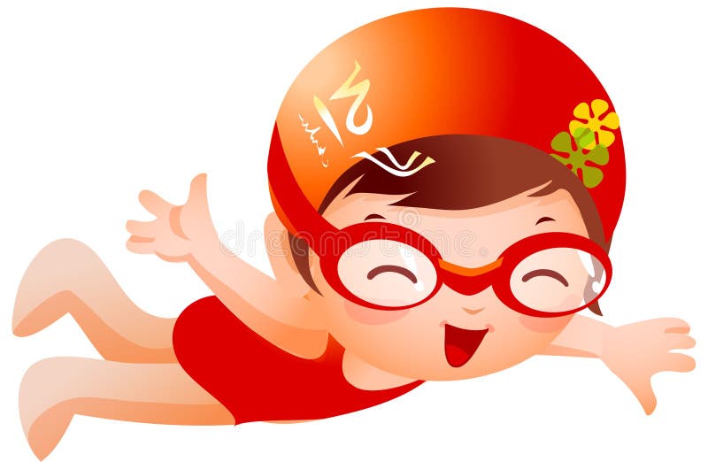 Young swimmer. stock vector. Illustration of children - 35480140