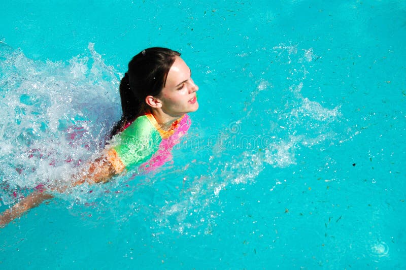 Girl swimming stock image. Image of sporty, hair, activities - 5462649