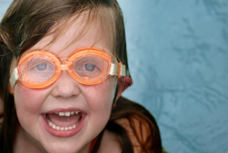 Girl swimming with goggles stock image. Image of youth - 2608155