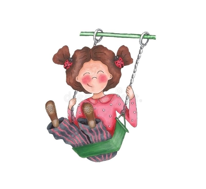 Little Girls Swing Stock Illustrations – 226 Little Girls Swing Stock ...