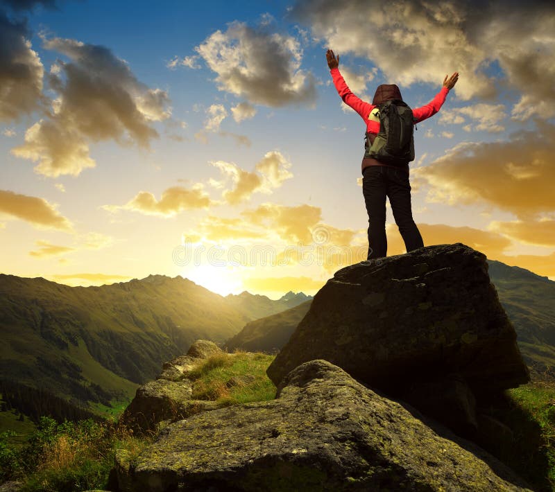 Girl in Alps stock image. Image of european, relaxation - 28533255