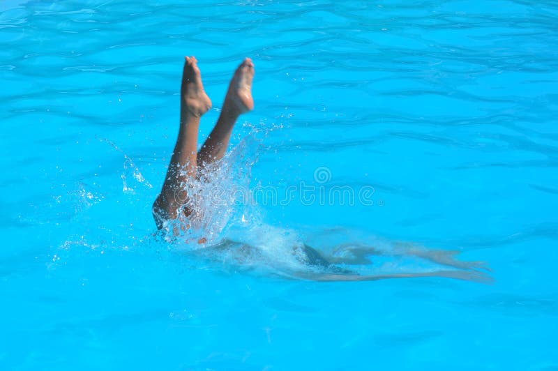 Girl syncronized swimming stock image. Image of syncronized - 213319775