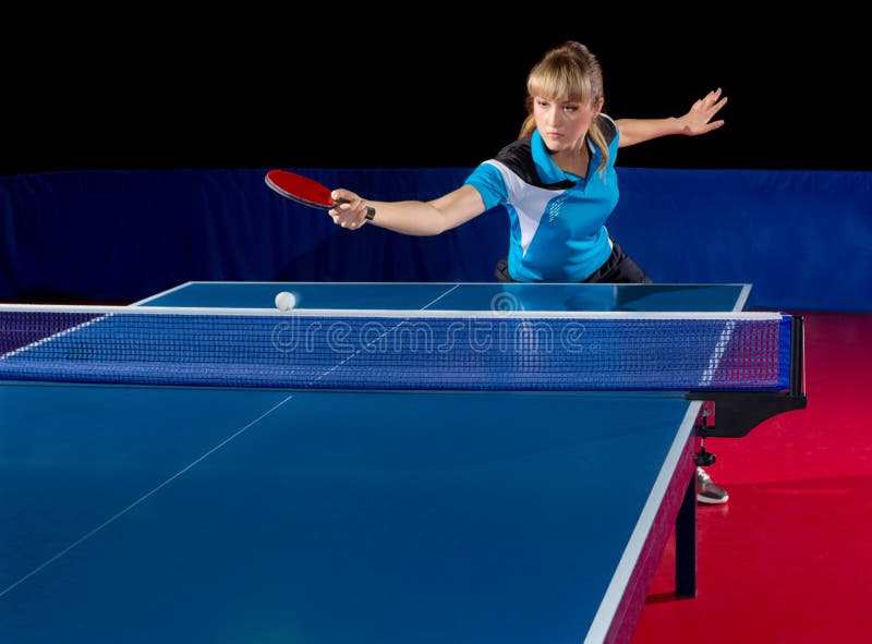 Girl Table Tennis Player Isolated Stock Image - Image of backhand ...