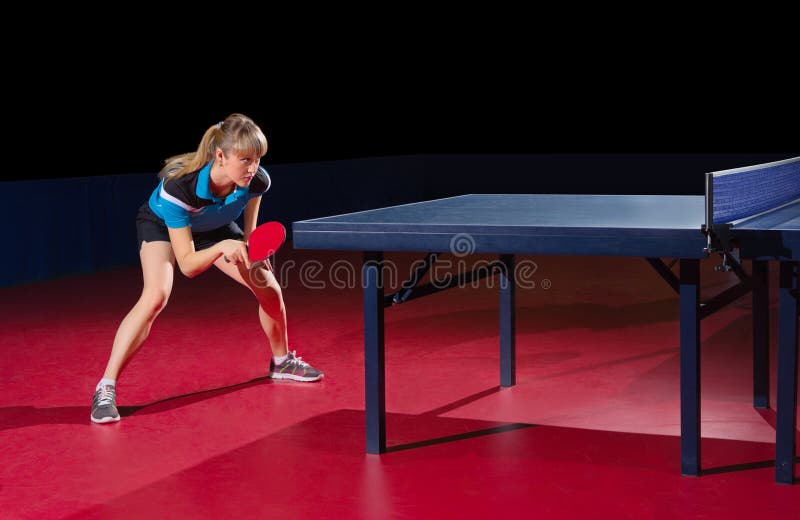 Girl Table Tennis Player Isolated Stock Photo - Image of pong, playing ...
