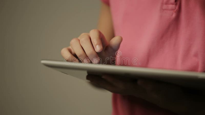 Girl with a Tablet in the Hands. Stock Video - Video of child, holding ...