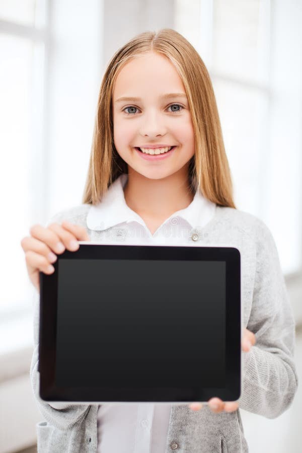 Girl with Tablet Pc at School Stock Image - Image of classroom, lesson ...