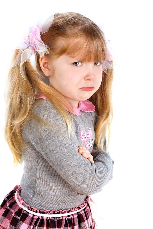 Girl taking great offence stock image. Image of fold - 13898169