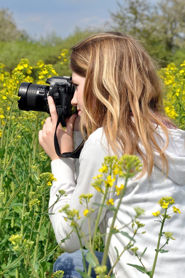 Girl taking photos stock photo. Image of creativity, looking - 14889214