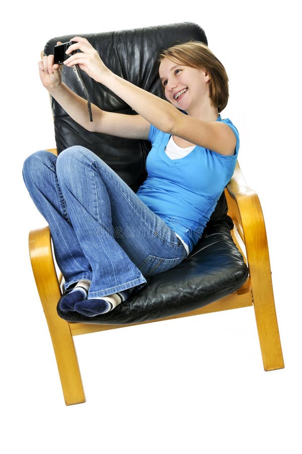 Girl taking self portrait stock image. Image of people - 8294101