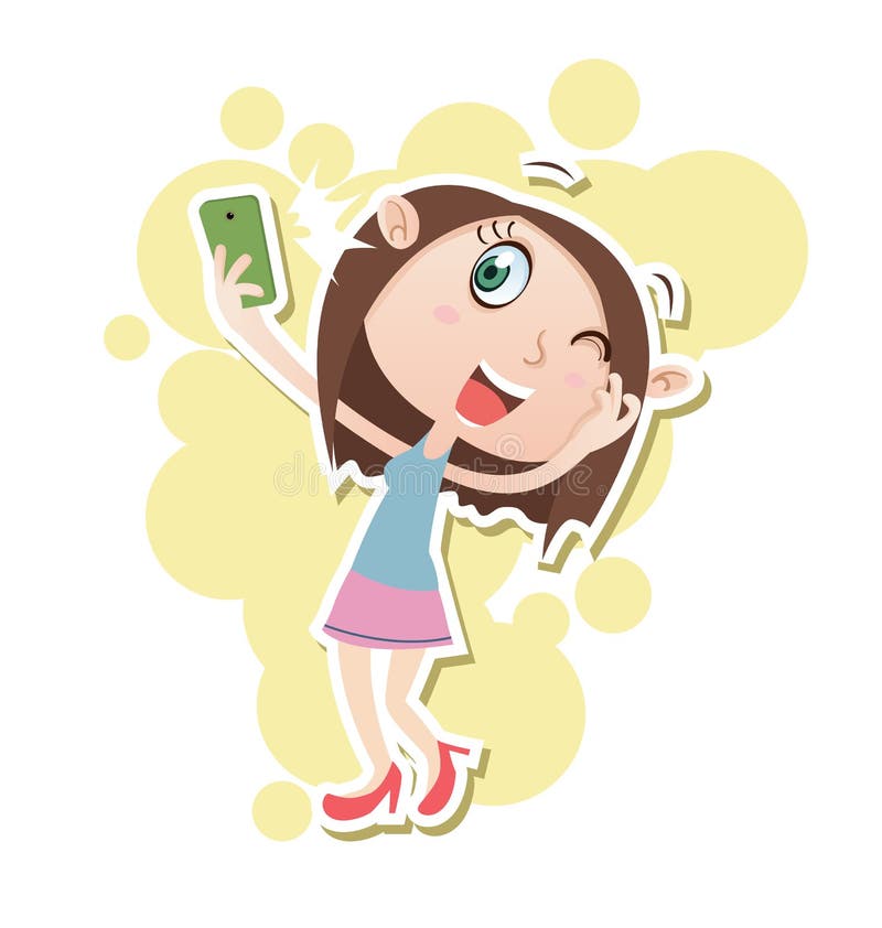 Girl Taking Selfie Stock Vector Illustration Of Lifestyle 56608869