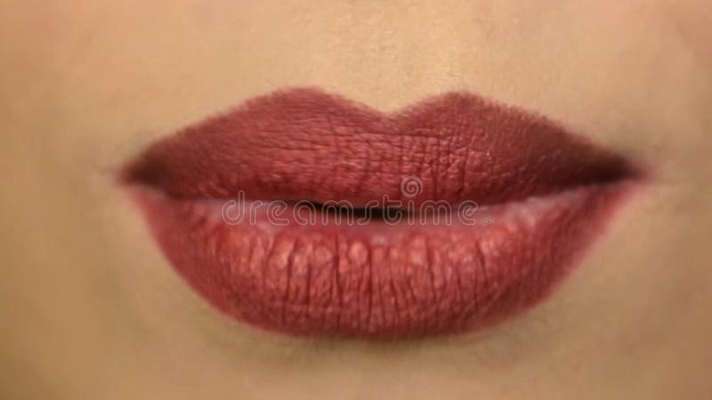 Girl Talking in the Camera, Lips Closeup Stock Footage - Video of ...