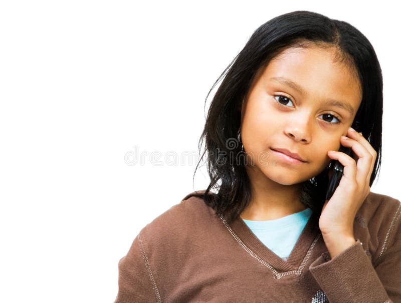 Girl Talking On Mobile Phone Stock Photo - Image of cute, person: 8732680