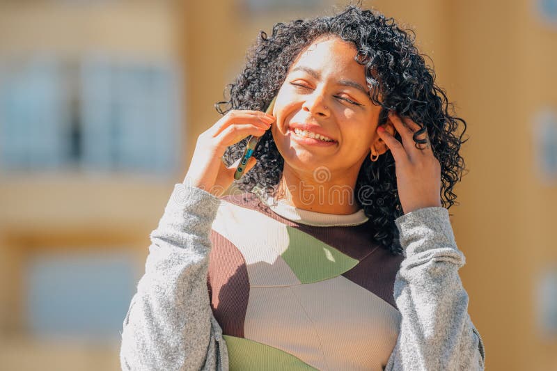 Girl Talking on Mobile Phone Stock Image - Image of expression, fashion ...
