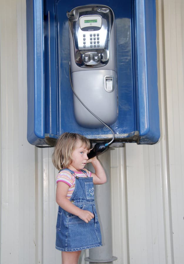 Girl Talking by Public Phone Stock Image - Image of buttons, carefree ...