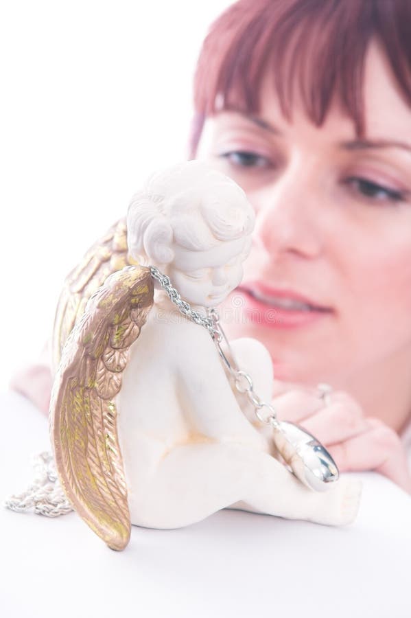 The girl talks to an angel stock photo. Image of clean - 3034616