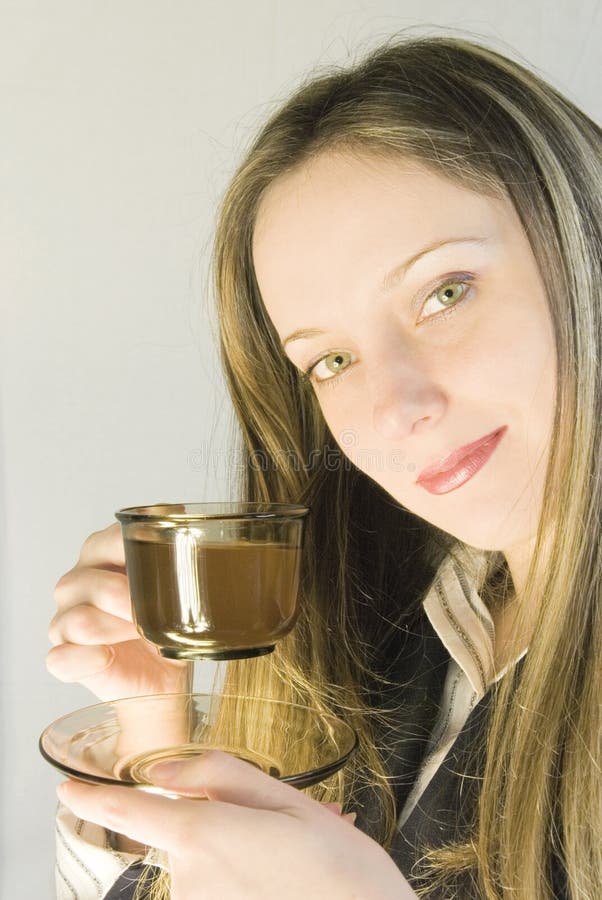 Girl with tea stock photo. Image of drink, closeup, breakfast - 8721270